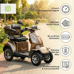 ECONELO E-Seniorenmobil Voltrixx, Blei-Akku, 4-Rad, 1000 Watt, Braun