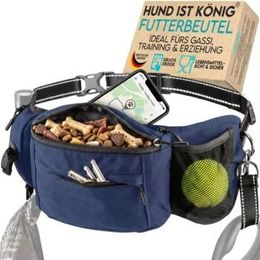 HUND IST K&Ouml;NIG &reg; Bauchtasche f&uuml;r Leckerlis & Hundezubeh&ouml;r dunkelblau
