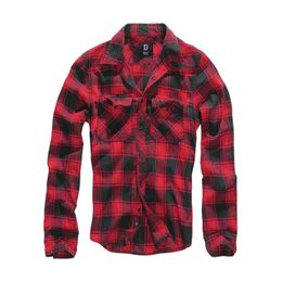 Flanellhemd Brandit "Check Shirt", Herren, Gr. 4XL, US, rot, schwarz, Obermaterial: 100% Baumwolle CO., Hemden