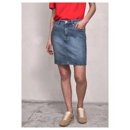 Jeansrock STREET ONE STUDIO, Damen, Gr. 32, light mid blau washed, Jeans, 98% Baumwolle, 2% Elasthan, unifarben, normal mini, R&ouml;cke Jeansrock, aus Baumwolle mit Stretchanteil