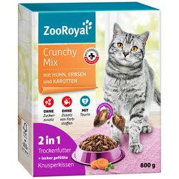 ZooRoyal Katzentrockenfutter 'Crunchy Mix mit Huhn, Erbsen und Karotten' 800 g