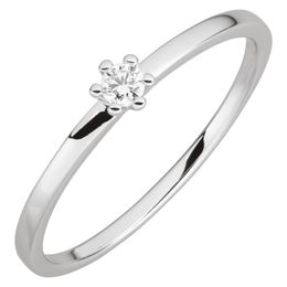Fingerring OROLINO "Gold 585 mit Brillant 0,07ct." Gr. 18,5, wei&szlig;, Fingerringe, Damen, 058 (18,5), 0,07 SI = kleine Einschl&uuml;sse, Gold, Fingerring