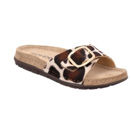 Pantolette Rohde "RODIGO-D", Damen, Gr. 42, mokka, creme, Textil, Schuhe Pantolette, Sommerschuh, Hausschuh, Urlaubsschuh mit verstellbarer Schnalle