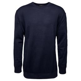 Strickpullover Maerz Muenchen "Maerz Muenchen 490590 Strickpullover Herren Bekleidung", Herren, Gr. 62, dunkelblau, 100% Wolle, Rundhals, Pullover Strickpullover