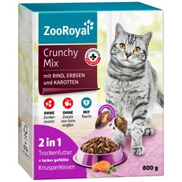ZooRoyal Katzentrockenfutter 'Crunchy Mix mit Rind, Erbsen und Karotten' 800 g