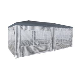 Pavillon grau/wei&szlig; gestreift 295 x 590 cm