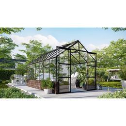 Vitavia Gew&auml;chshaus 'Cassandra 11500' 257 x 448 x 248,9 cm schwarz Sockel Herbstlaub