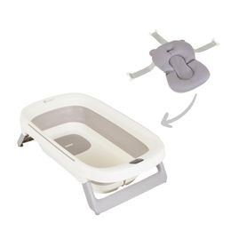 Cangaroo Babybadewanne Morea 81 cm, faltbar, eingebautes Thermometer, Badekissen grau