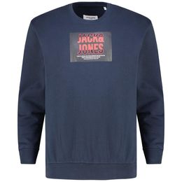 Jack & Jones Herren Gro&szlig;e Gr&ouml;&szlig;en | Jack&Jones Sweatshirt mit Label-Print Farbe marine Gr&ouml;&szlig;e: 4XL