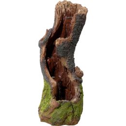 Dobar Polyresin-Brunnen mit Pumpe und LED&acute;s, Baumstamm gebogen