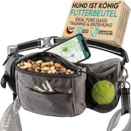 HUND IST K&Ouml;NIG &reg; Bauchtasche f&uuml;r Leckerlis & Hundezubeh&ouml;r grau