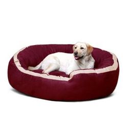 tierlando LANA Hundebett Hundesofa M L XL Velours MEGA DICK SUPERWEICH dunkelrot 1,2 m, 30 cm, 1,05 m