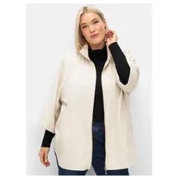 Cape sheego, Damen, Gr. 48, beige, 90% Polyester, 10% Wolle, Kragen:90% Baumwolle, 8% Polyester, 2% Elasthan, Taschenfutter:45% Polyester, 55% Viskose, unifarben, Jacken Cape
