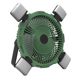 toom Camping-Ventilator gr&uuml;n mit LED-Licht und Fernbedienung &Oslash; 21,5 cm