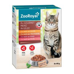 ZooRoyal Katzennassfutter 'Gourmet Men&uuml; in Gelee Multipack' 8 x 85 g