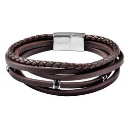 Adelia&acute;s Edelstahlarmband ADELIA&acute;S "Unisex Armband aus Edelstahl" Gr. 19, braun schwarz silber, Armb&auml;nder, Herren, 19, Edelstahl, Edelstahlarmband