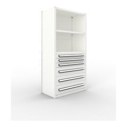 META Schrankmodul CLIP 150 2000 x 1000 x 500 mm RAL 7035 mit 3 B&ouml;den und 3 Schubladen (20098994)