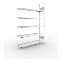 META B&uuml;ro-Anbauregal S3 COMPACT 1850 x 1250 x 300 mm verzinkt mit 5 B&ouml;den Fachlast 80 kg (200178001)