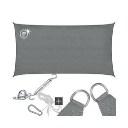 TecTake&reg; Sonnensegel, HDPE mit 185 g/m&sup2; und 87 % UV-Schutz, f&uuml;r Balkon, Garten und Terrasse, umfangreiches Montagematerial