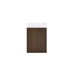 sobuy Badm&ouml;bel mit Waschbecken und 2 T&uuml;ren Braun 40x22x56cm Minimalistisch