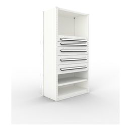 META Schrankmodul CLIP GR 2000 x 1000 x 500 mm RAL 7035 mit 4 Fachb&ouml;den 2 Schubladen 100 3 Schubladen 200 mm (20098996)