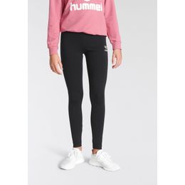 Leggings Hummel "f&uuml;r Kinder", M&auml;dchen, Gr. 176, N-Gr, schwarz, Jersey, Obermaterial: 95% Baumwolle, 5% Elasthan, Hosen Leggings, f&uuml;r Kinder