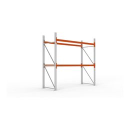 META Palettenregal MULTIPAL 2700 x 2700 x 1100 mm verzinkt rotorange 3 Ebenen bis 490 Kg Palettengewicht (20093197)