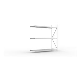 META Weitspann-Anbauregal MINI-RACK 2200 x 2200 x 650 mm verzinkt Stahlpaneele 3 Ebenen (20051250)
