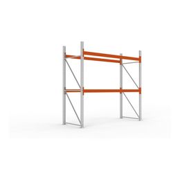META Palettenregal MULTIPAL 2700 x 2700 x 1100 mm verzinkt rotorange 3 Ebenen bis 780 kg (20093223)