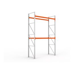 META Palettenregal MULTIPAL 4400 x 2700 x 1100 mm verzinkt rotorange mit 3 Lagerebenen bis 770 kg Palettengewicht (200186384)