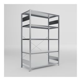 META Fachbodenregal S3 CLIP 2000 x 1300 x 600 mm verzinkt mit 5 Fachb&ouml;den 150 kg Fachlast (9900013273)