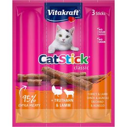Vitakraft Cat-Stick mini Truthahn & Lamm Katzensnacks zuckerfreie Rezeptur 5x3 St&uuml;ck