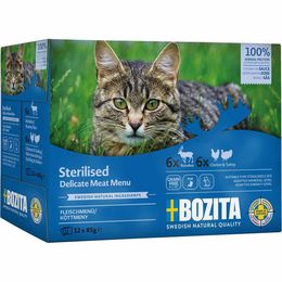 Bozita Pouch H&auml;ppchen in So&szlig;e Sterilised Fleischmen&uuml; 12x85g