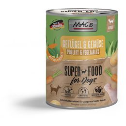 MAC's Dog Gefl&uuml;gel und Gem&uuml;se Hunde-Nassfutter getreidefrei 6x800g