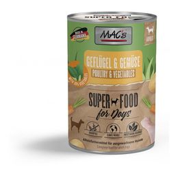 MAC's Dog Gefl&uuml;gel und Gem&uuml;se Hunde-Nassfutter ohne Getreide 6x400g