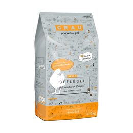 Grau Hund Adult Gefl&uuml;gel Hunde-Trockenfutter glutenfrei 12kg