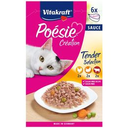 Vitakraft Po&eacute;sie Multipack Herzschale Sauce Katzen-Nassfutter getreidefrei 6x85g