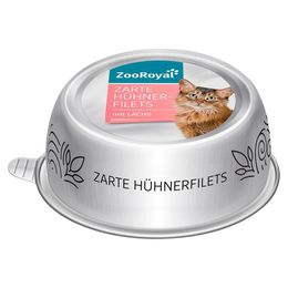 ZooRoyal Zarte H&uuml;hnerfilets mit Lachs Katzen-Nassfutter getreidefrei 12x85g