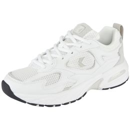 Sneaker Karl Kani "PRIME RUNNER 2 GS", M&auml;dchen, Gr. 36,5, wei&szlig;, leuchtendes grau, Synthetik, Textil, Schuhe Sneaker