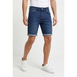 Only & Sons Shorts ONLY & SONS "ONSPLY PIM DNM SHORTS", Herren, Gr. S, N-Gr, dunkelblau denim, Web, Obermaterial: 65% Baumwolle, 18% Polyester, 15% Viskose, 2% Elasthan, unifarben, regular fit, Hosen Shorts