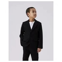 Sakko name it "NKMRIRAMEL BLAZER NOOS", Jungen, Gr. 116, schwarz, Web, Obermaterial: 64% Polyester, 32% Viskose, 4% Elasthan, unifarben, festlich, regular fit, Sakkos Sakko