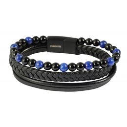 Adelia&acute;s Edelstahlarmband ADELIA&acute;S "Herren Armband aus Edelstahl mit Onyx" Gr. 17, blau schwarz, Armb&auml;nder, Herren, 17, Edelstahl, Edelstahlarmband