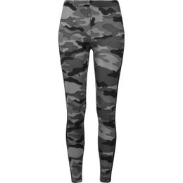 Leggings Urban Classics "Urban Classics Damen Ladies Camo Stripe Leggings", Damen, Gr. 4XL, US-Gr&ouml;&szlig;en, schwarzcamouflage, schwarz, 91% Polyester, 9% Elasthan, skinny fit, Hosen Leggings
