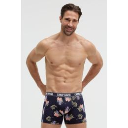 Boxershorts CAMP DAVID "Set:", Herren, Gr. L, 2 Stk., blau navy, new aqua, Material: 95% Baumwolle, 5% Elasthan, bedruckt, Unterhosen, mit All Over Print