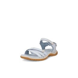 Trekkingsandale Ecco "Ecco OFFROAD ROAM W", Damen, Gr. 42, blau (hellblau), Leder, Schuhe, Outdoorschuh, Sommerschuh, Freizeitsandale, mit Klettverschl&uuml;ssen