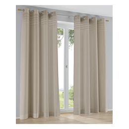 Gardine HEINE HOME Gr. 1, natur, B:140cm H:145cm, Baumwolle, Polyester, Gardinen, Gardine