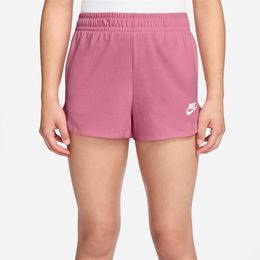 Shorts Nike Sportswear "G NSW SHORT JSY", M&auml;dchen, Gr. L, N-Gr, peony, wei&szlig;, Obermaterial: 100% Baumwolle, Hosen Shorts, sportlicher Stil, leichtes Tragegef&uuml;hl