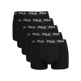 Boxer Fila "MAN BOXER SHORTS", Herren, Gr. M, schwarz, Jersey, Obermaterial: 95% Baumwolle, 5% Elasthan, bedruckt, unifarben, k&ouml;rpernah, Unterhosen, ohne Eingriff, mit Logobund
