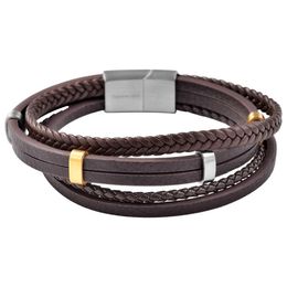 Adelia&acute;s Edelstahlarmband ADELIA&acute;S "Unisex Armband aus Edelstahl" Gr. 19, braun silber gold, Armb&auml;nder, Herren, 19, Edelstahl, Edelstahlarmband