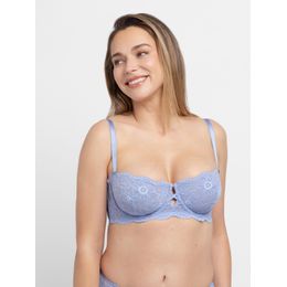 Balconette-BH Dorina "Winona", Damen, Gr. 70, Cup D, blau (lila), Obermaterial: 76% Polyamid, 15% Polyester, 9% Elasthan, BHs Balconette-BH, mit Spitzendetails